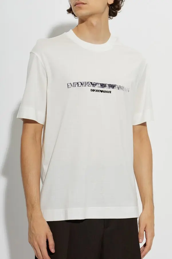 Emporio Armani T-shirt With A Velvet-finish Logo