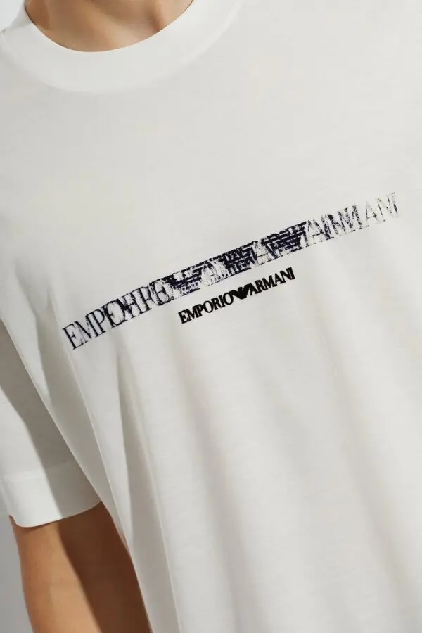 Emporio Armani T-shirt With A Velvet-finish Logo