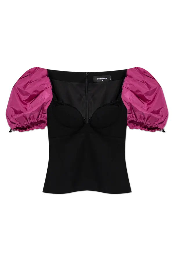 Dsquared2 Wool Top With Puffed Sleeves