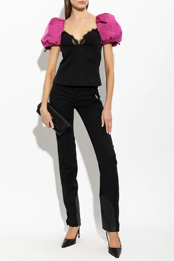 Dsquared2 Wool Top With Puffed Sleeves