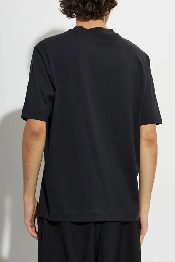 Emporio Armani T-shirt With Embroidered Logo - Navy Blue