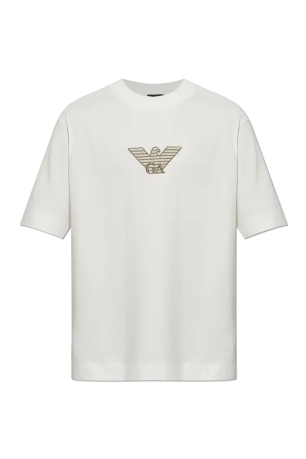 Emporio Armani T-shirt With Embroidered Logo - White