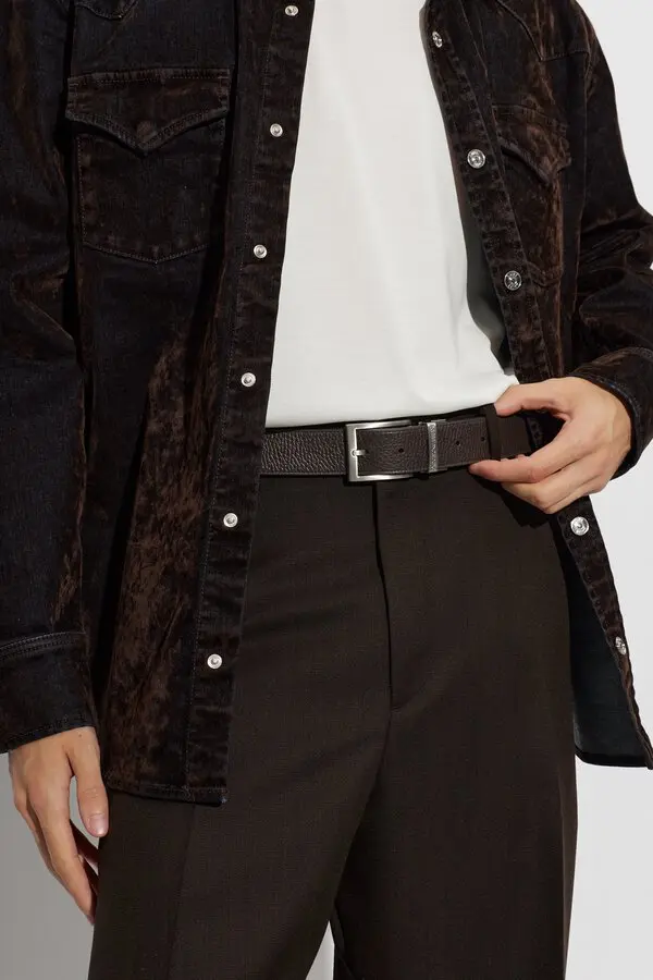 Emporio Armani Leather Set: Belt And Cardholder