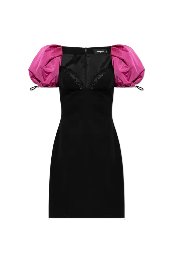 Dsquared2 Wool Dress With Puff Sleeves