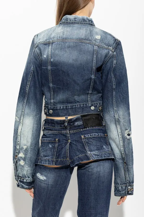 Dsquared2 Denim Jacket With Vintage Effect