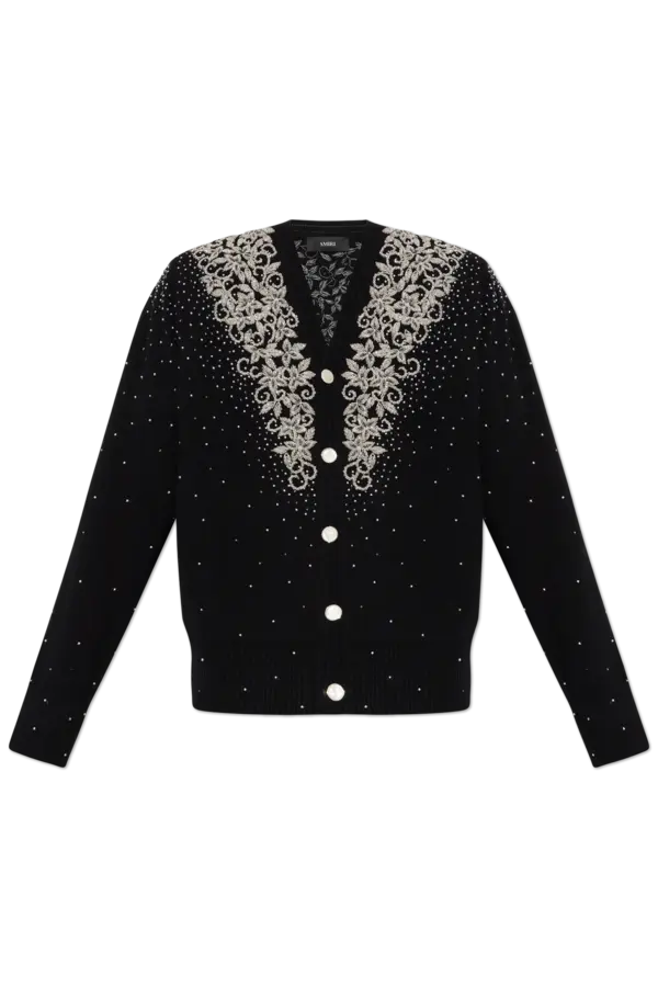 Amiri Cardigan With Shimmering Appliqués