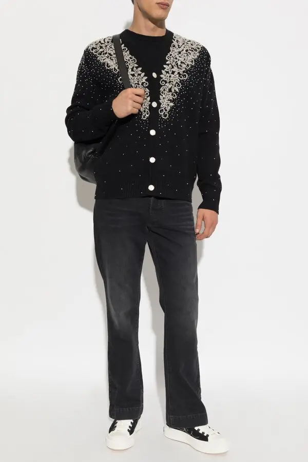 Amiri Cardigan With Shimmering Appliqués