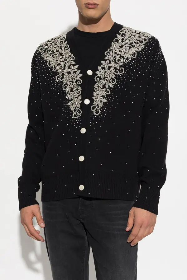 Amiri Cardigan With Shimmering Appliqués