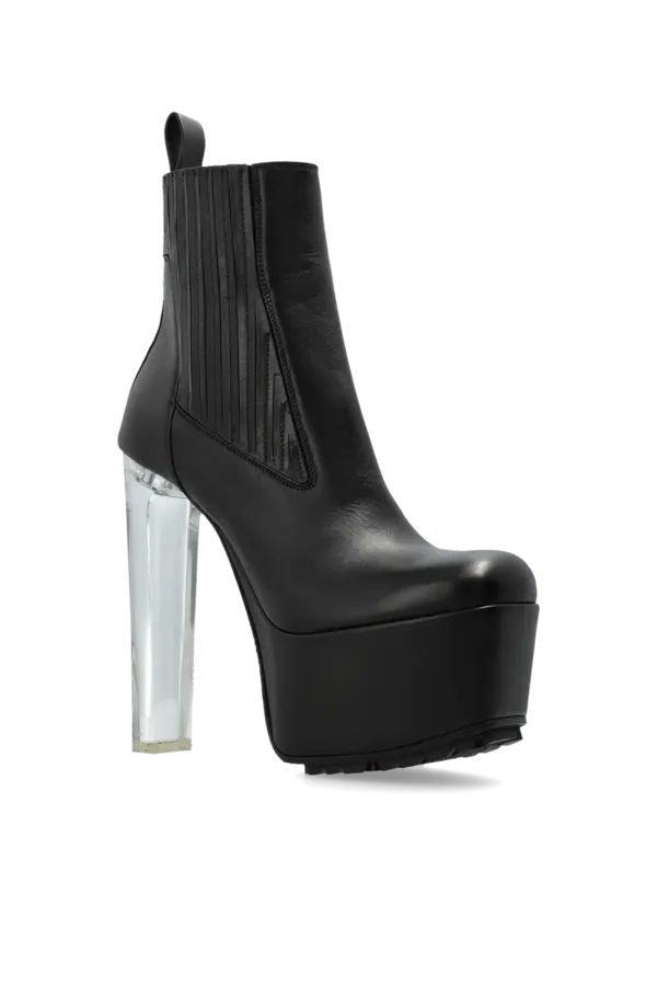 Rick Owens Beatle Kiss 11’ Leather Platform Ankle Boots