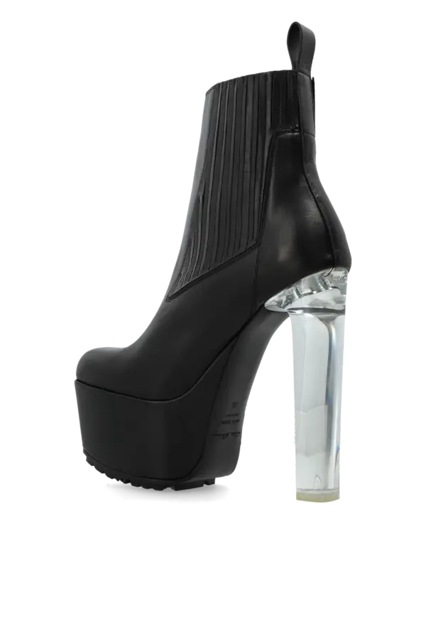 Rick Owens Beatle Kiss 11’ Leather Platform Ankle Boots