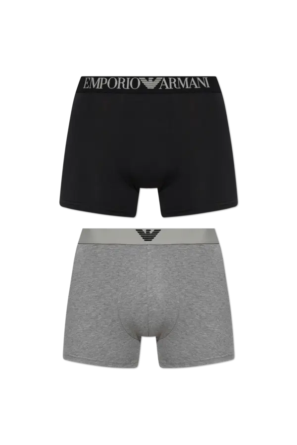 Emporio Armani 2-pack Of Cotton Boxers - Grey