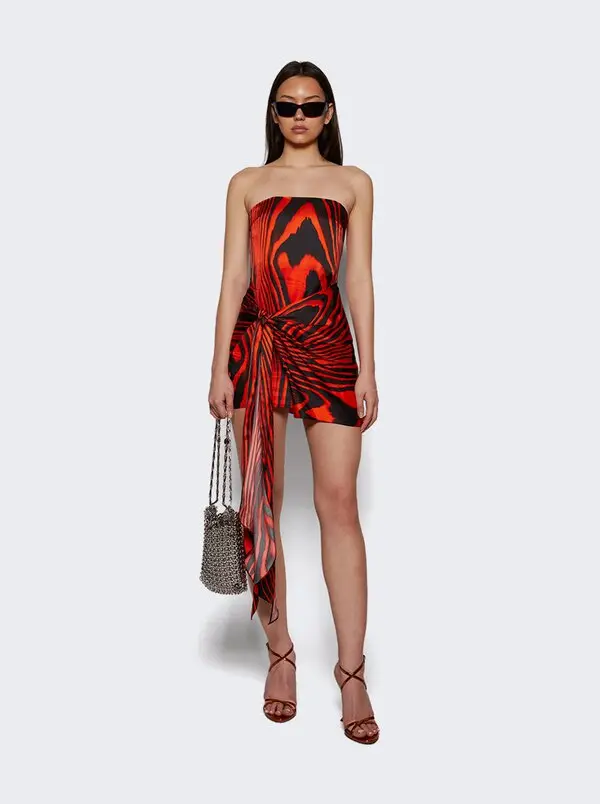 David Koma Zebra Print Bustier Mini Dress
