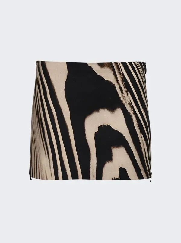 David Koma Zebra Print Mini Skirt And Black