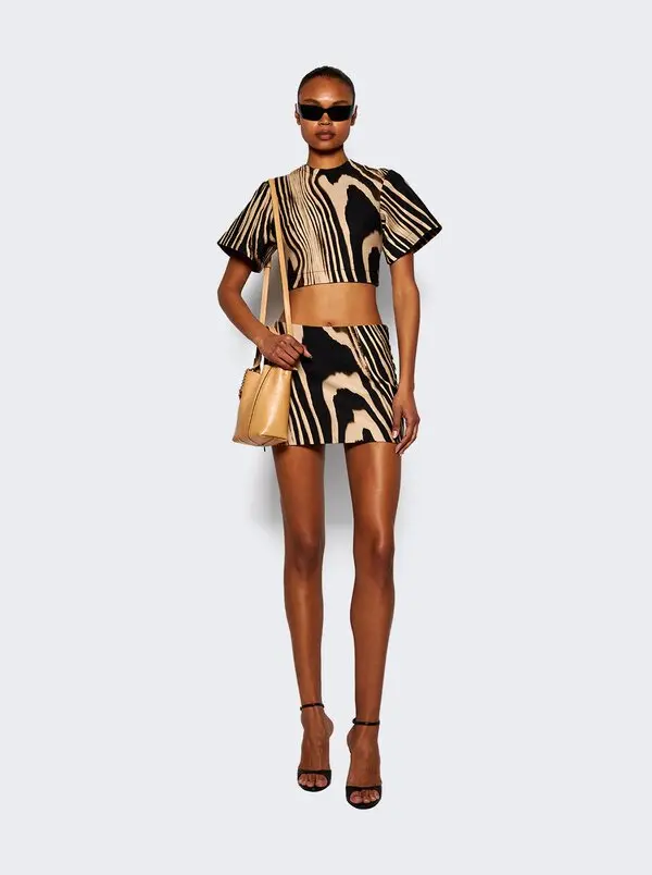 David Koma Zebra Print Mini Skirt And Black