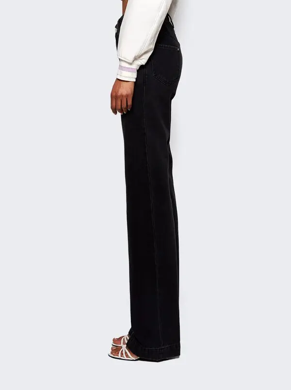 David Koma Speckled Foil Print Straight Leg Jeans And Silver