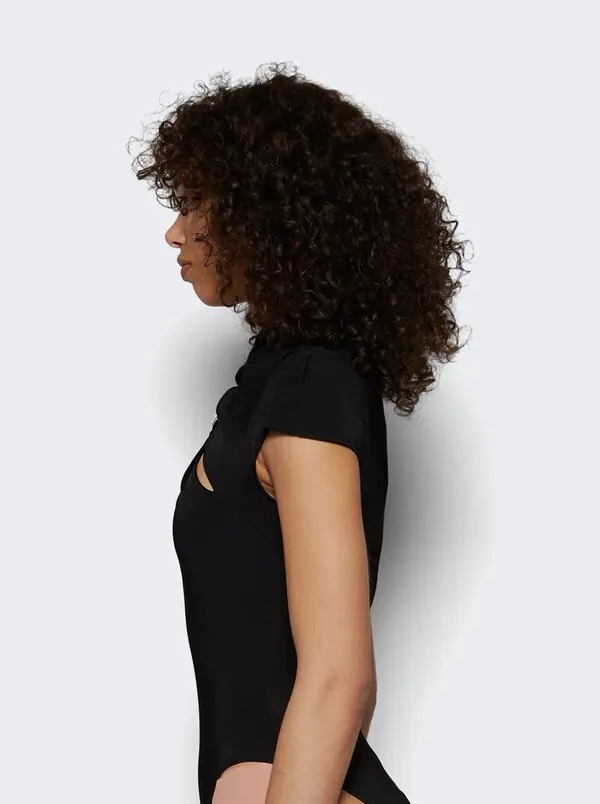 David Koma Crystal Buckle Asymmetric Bodysuit