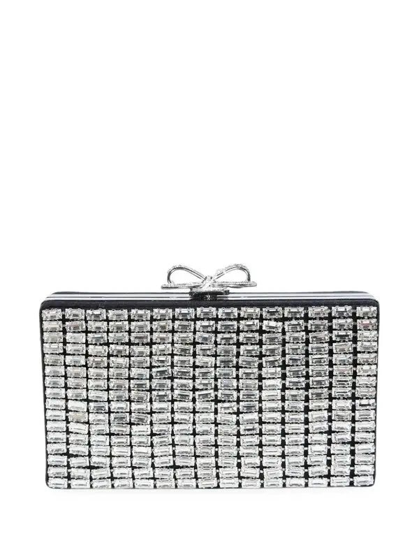 SELF-PORTRAIT Crystal Bow Detail Clutch Bag