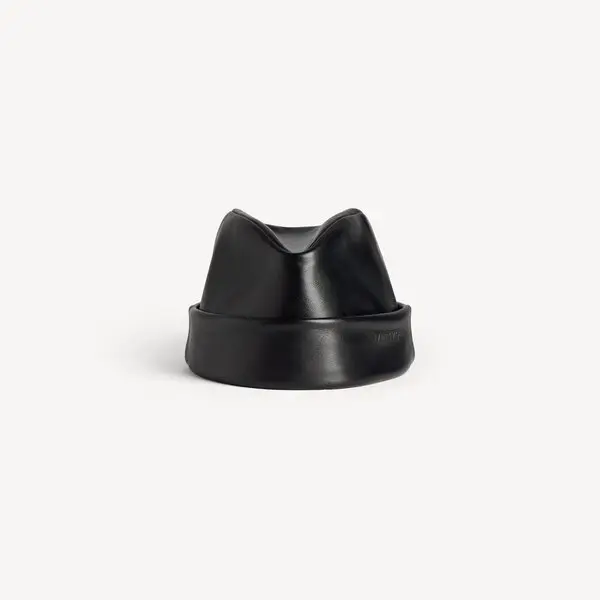 Balenciaga Leather Beanie - Black
