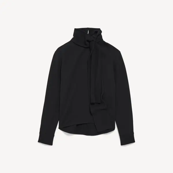 Balenciaga Silk Crepe Scarf Shirt