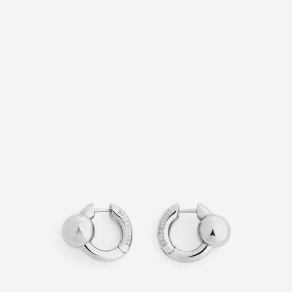Balenciaga Atom Hoop Earrings - Silver