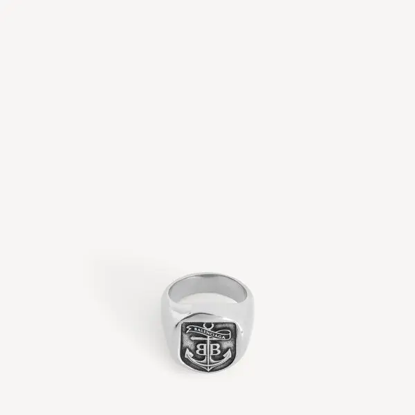 Balenciaga Anchor Crest Signet Ring