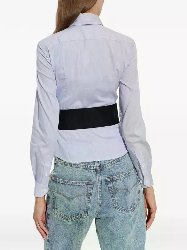 Vetements Striped Waist-belt Shirt