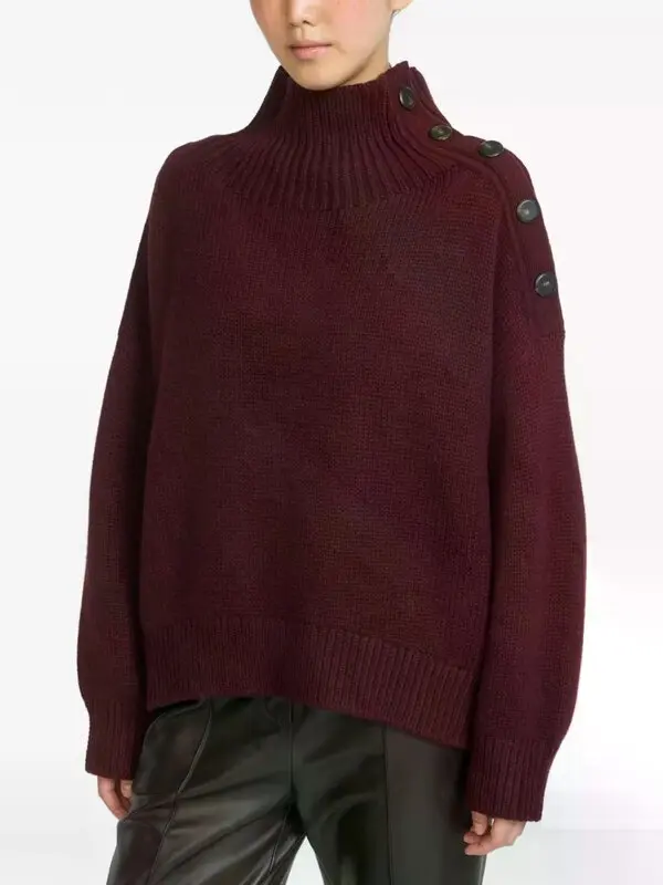 YVES SALOMON Button-detail High-neck Sweater