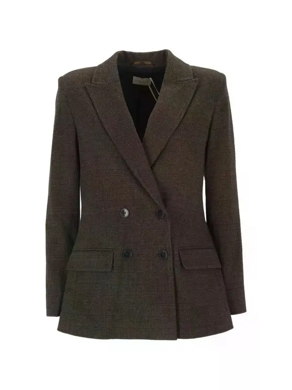 EMME Prince Of Wales Check Double-breasted Blazer