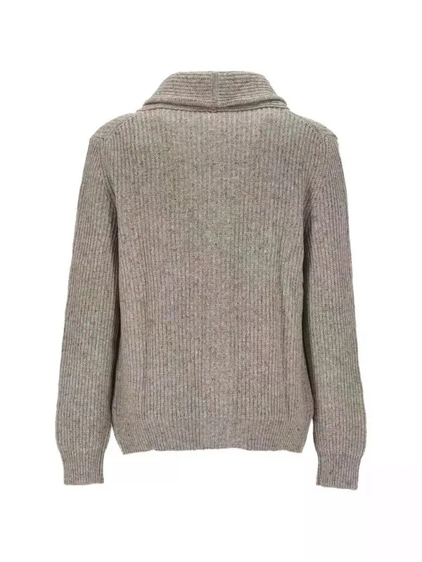 GRAN SASSO Ribbed-knit Shawl-collar Cardigan