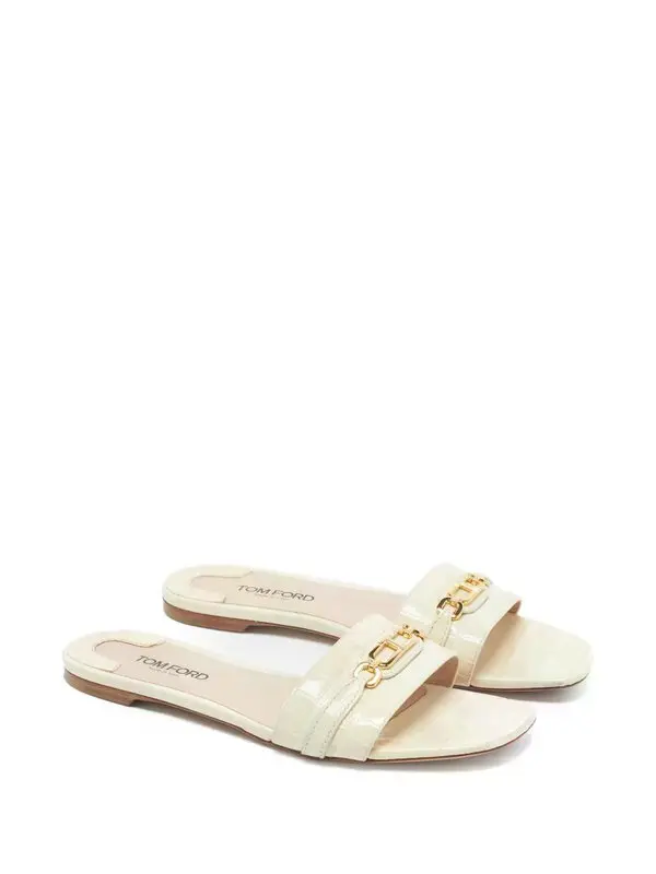 TOM FORD Chain-embellished Flat Sandals - Neutrals