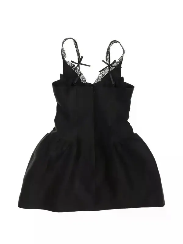 SHUSHU/TONG Lace-trim Bow-detail Mini Dress