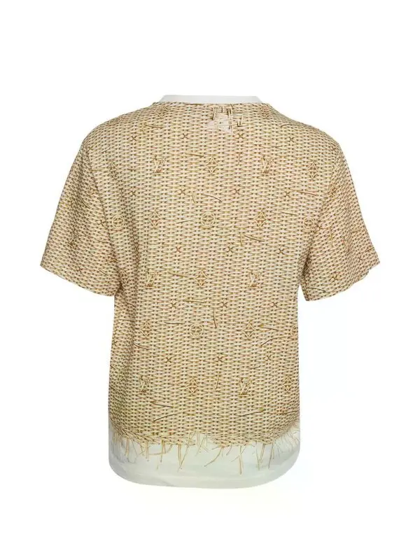 LOUIS VUITTON Monogram Raffia-effect T-shirt