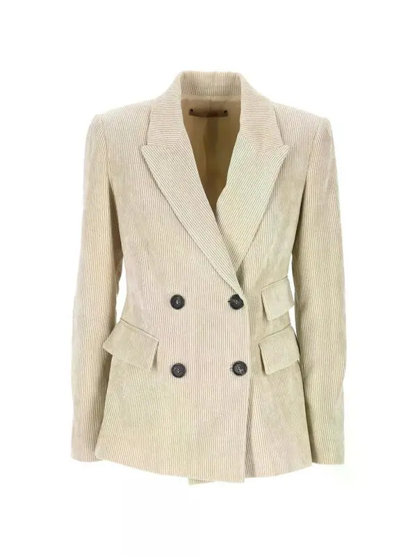 D.exterior Corduroy-effect Double-breasted Blazer - Neutrals