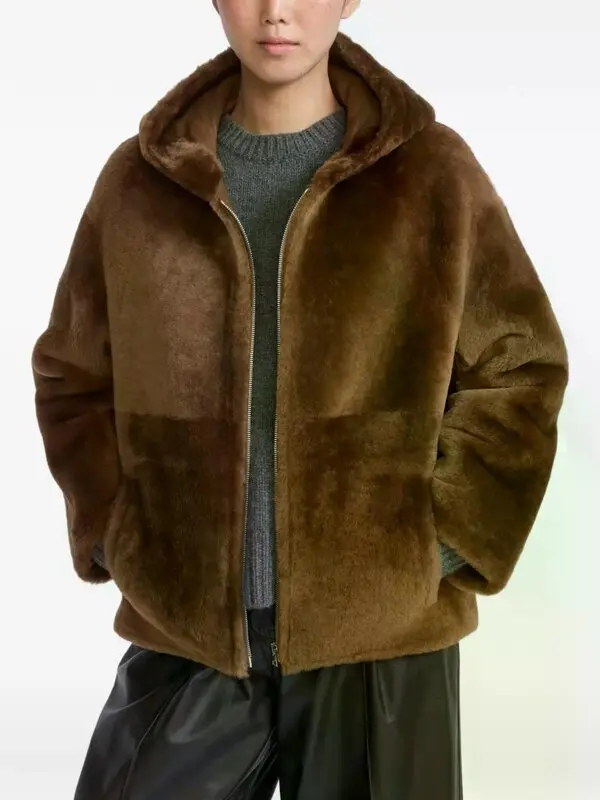 YVES SALOMON Hooded Shearling Jacket