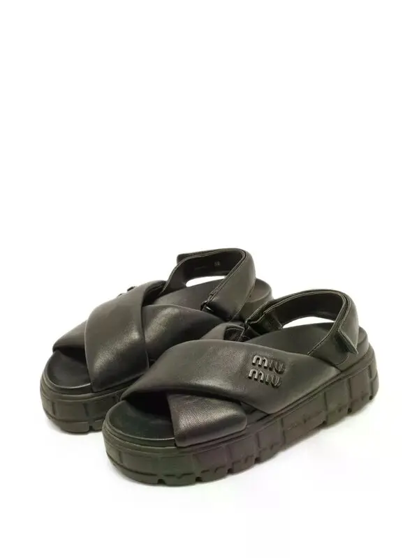 Miu Miu Logo Platform Slingback Sandals