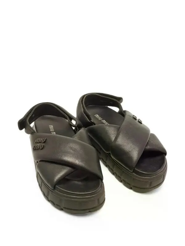 Miu Miu Logo Platform Slingback Sandals