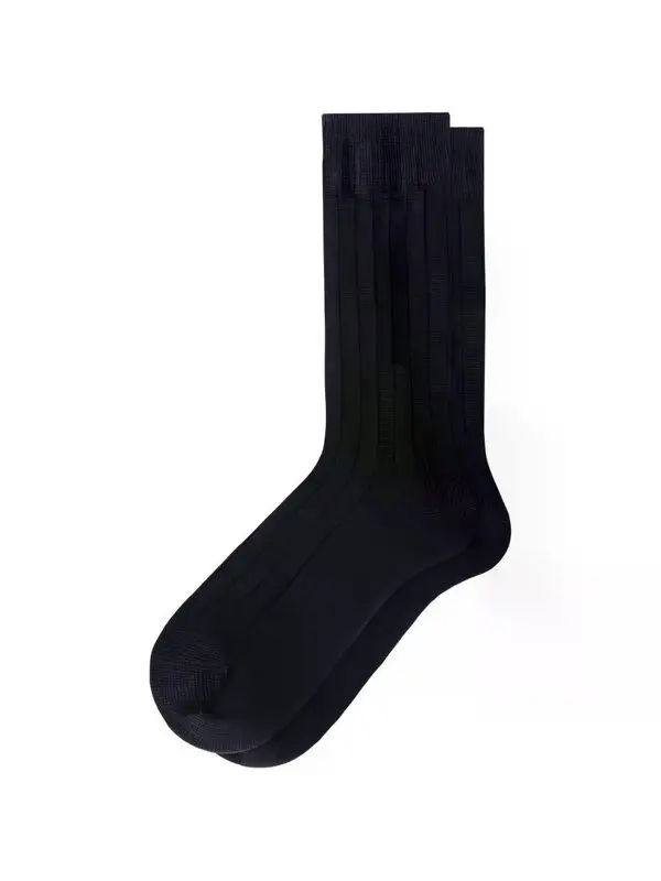 Pantherella Tabitha Ribbed-knit Socks - Black