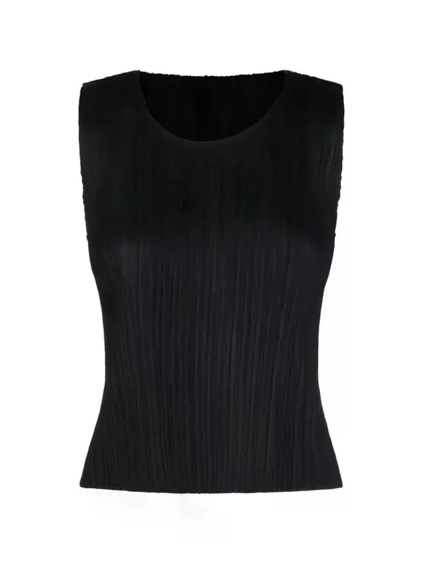 Issey Miyake Pleated Spread-collar T-shirt - Black