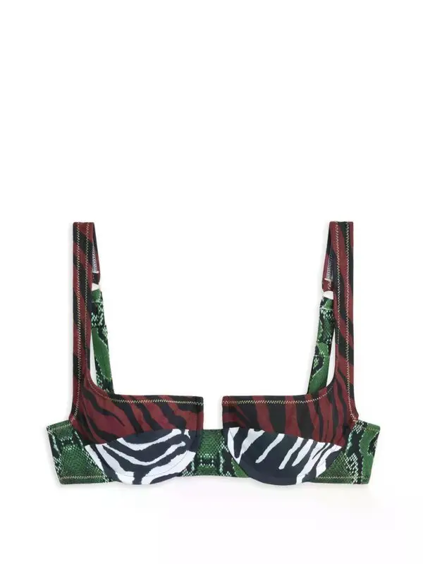 REINA OLGA Brigitte Animal-print Bikini Top