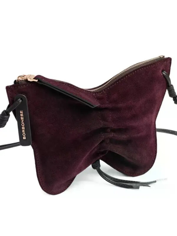 Borbonese Mini Butterfly-shaped Suede Shoulder Bag