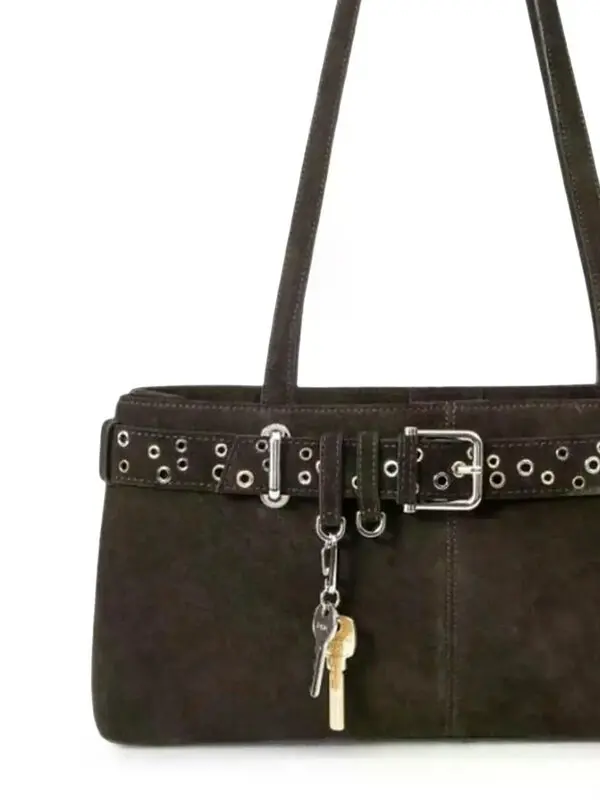 OSOI Eyelet-embellished Buckled Shoulder Bag