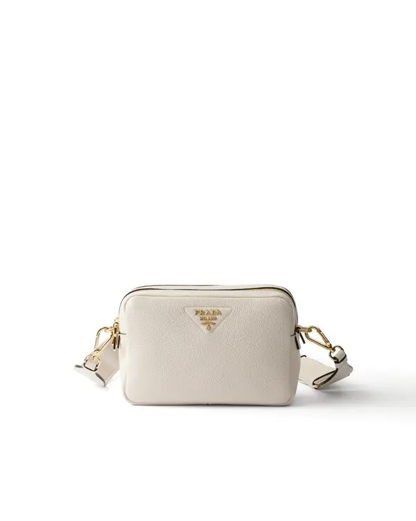 Prada Small Leather Shoulder Bag - White