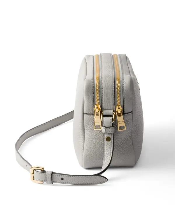 Prada Small Leather Shoulder Bag - Grey