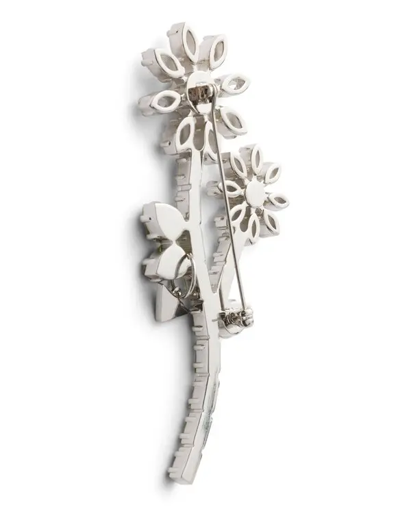 Prada Metal Brooch With Crystals
