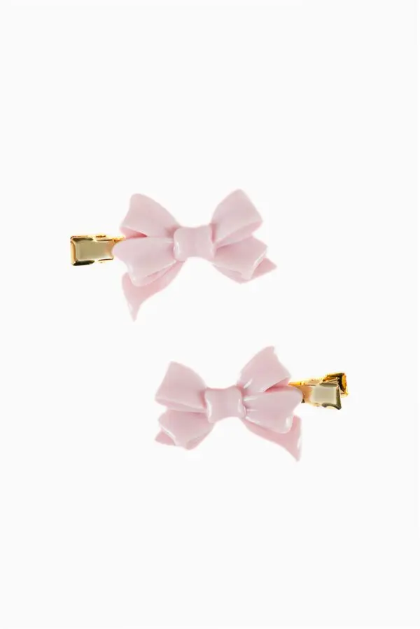 LoveShackFancy Mane X Bow Hair Clips Set Of 2