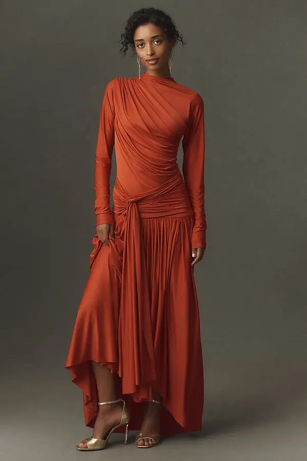 DEME BY GABRIELLA Crocus Long-sleeve Maxi Dress