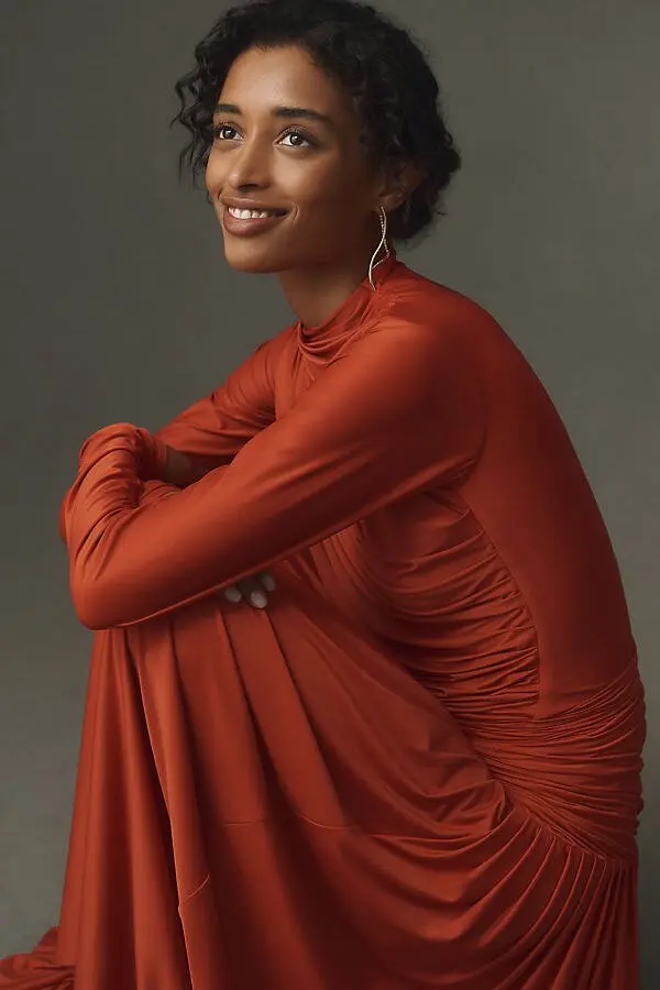 DEME BY GABRIELLA Crocus Long-sleeve Maxi Dress