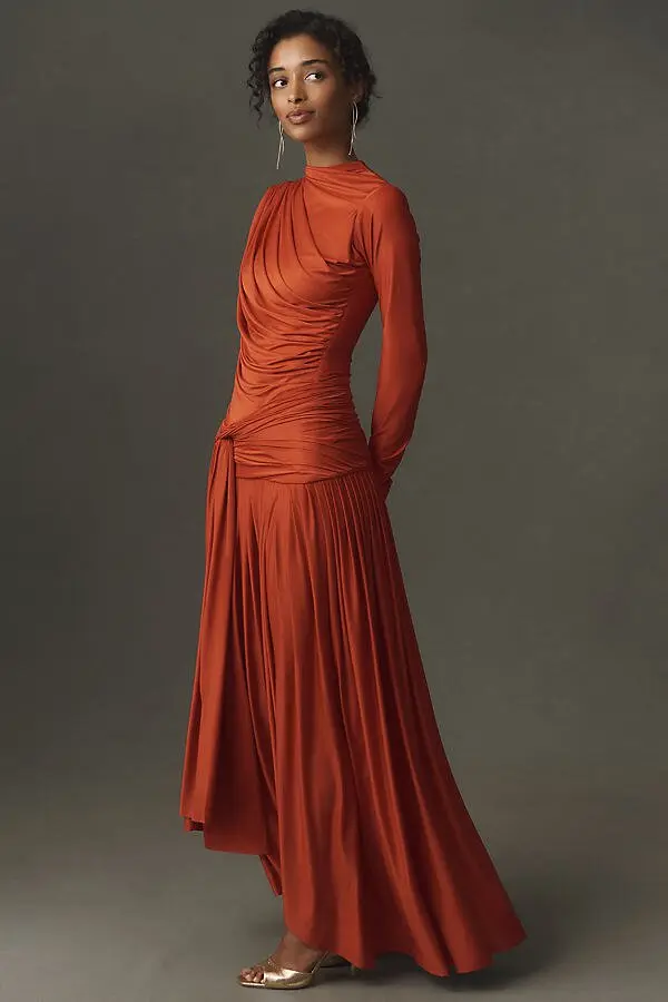 DEME BY GABRIELLA Crocus Long-sleeve Maxi Dress