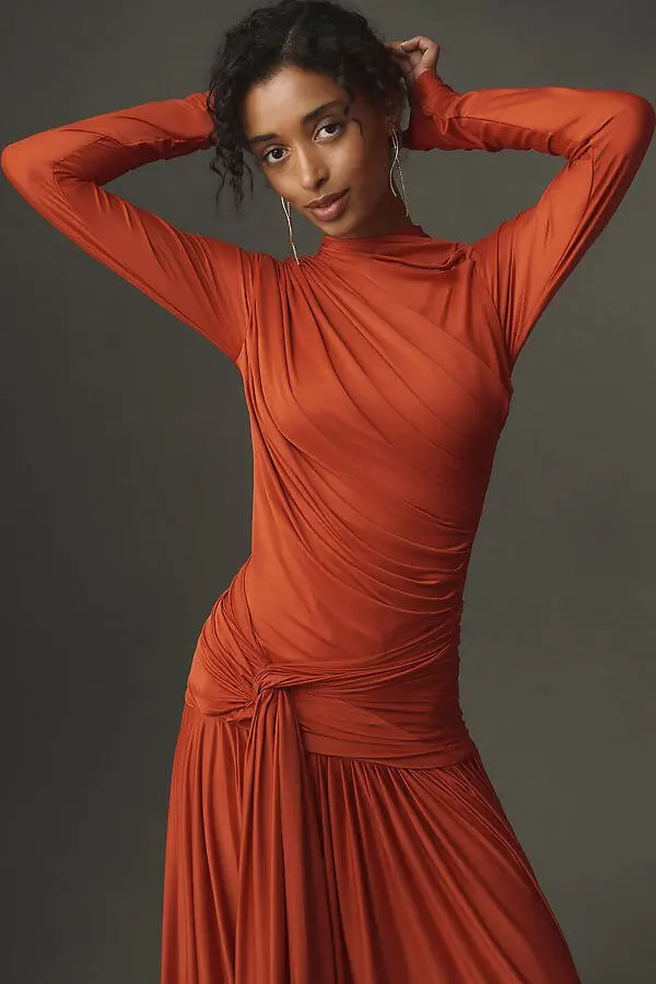 DEME BY GABRIELLA Crocus Long-sleeve Maxi Dress