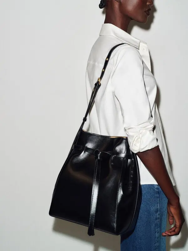 REFORMATION Beatrice Bucket Tote Leather